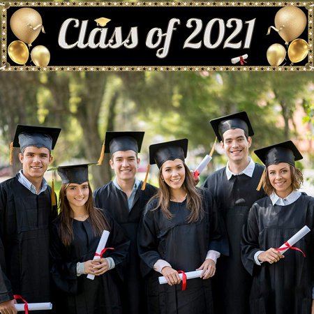 Large Class of 2021 Banner, Graduation Theme Party Decorations ...