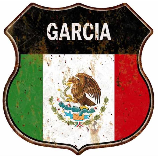 GARCIA Mexican Flag Sign Shield Metal Gift Mexico 211110008002 ...