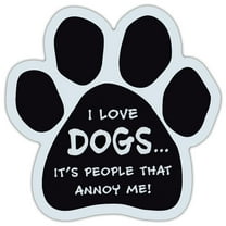 Paw Shaped Car Magnet - Love Cats, It's People That Annoy Me - Funny ...