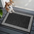 Black Retro Greek Key Entryway Rug 2x3ft Washable Non Slip Bathroom Rug ...