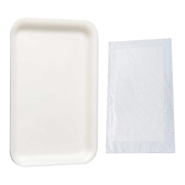 Bits N Things White Foam Trays with Absorbent Pads, Disposable Standard ...