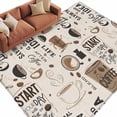 Area Rug 60×96in, Cafe Coffee Bean Letter Back Floor Carpet Living Room ...