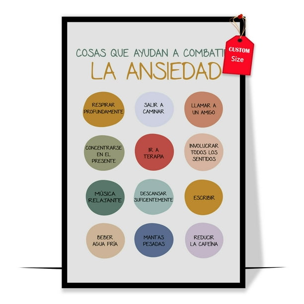 LOLUIS Spanish Anxiety Poster, Spanish Mental Health Posters, Therapist ...