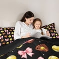 Feelyou Bowknot Softball Glove Queen Bedding for Girls, Black Kawaii ...