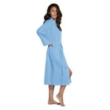 Turquaz Linen Lightweight Long Waffle Kimono Unisex Spa Robe (Small ...