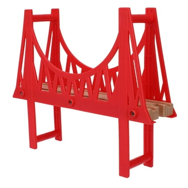 Anvazise Wooden Double Deck Bridge Overpass Toy DIY Train Tracks ...