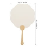 DIY Handheld Paper Fan for Crafts with Wood Detail White Color Perfect ...