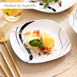 VEWEET, 36-Piece Porcelain Dinnerware Set, Ivory White Dinner Set ...