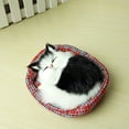 Yirtree Cute Simulation Sounding Sleeping Cat Plush Mat Toy with Nest ...