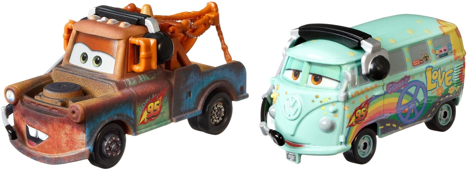 Disney Pixar Cars 2-Pack, Fan Favorites Race Team Mater and Pit Crew ...