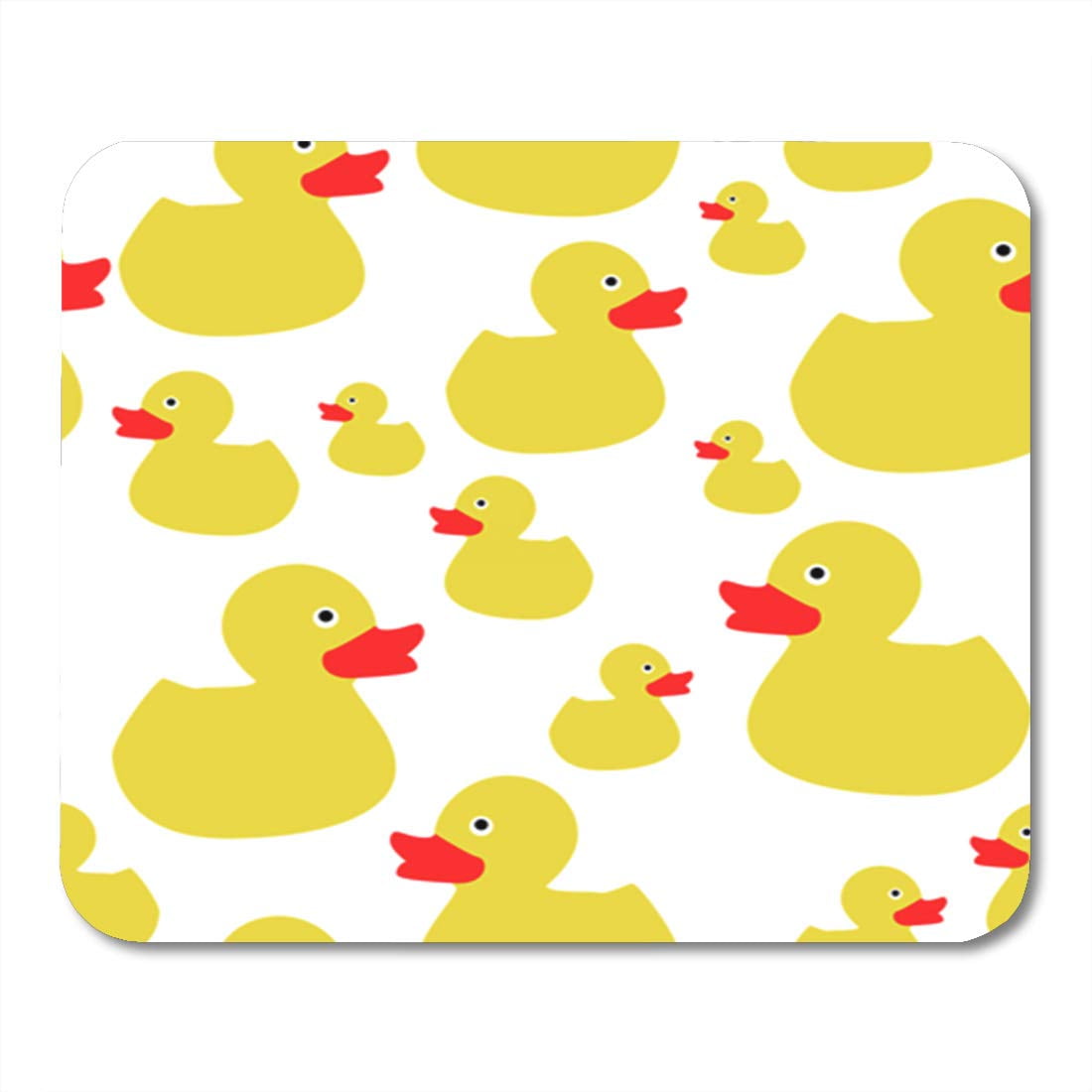 SIDONKU Blue Yellow Rubber Ducks Abstract Character Tiled Pattern ...