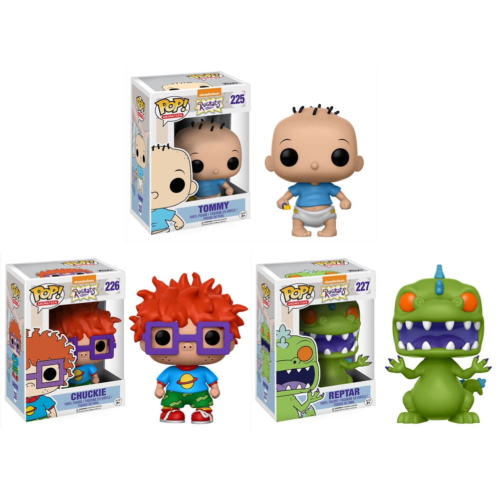 Funko Pop Animation Rugrats Vinyl Figures Set Of 3 Tommy Chuckie And Reptar