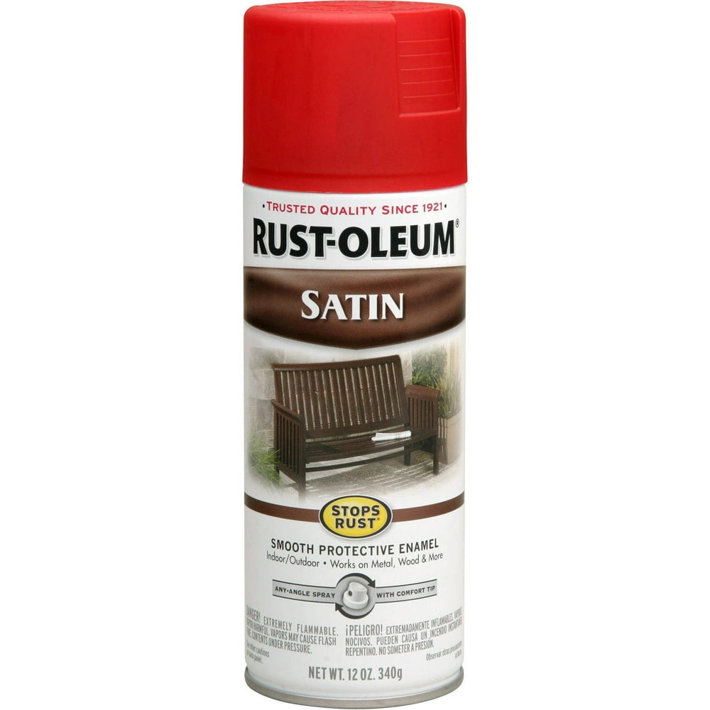 American Red, Rust-Oleum Stops Rust Satin Spray Paint, 12 oz - Walmart ...