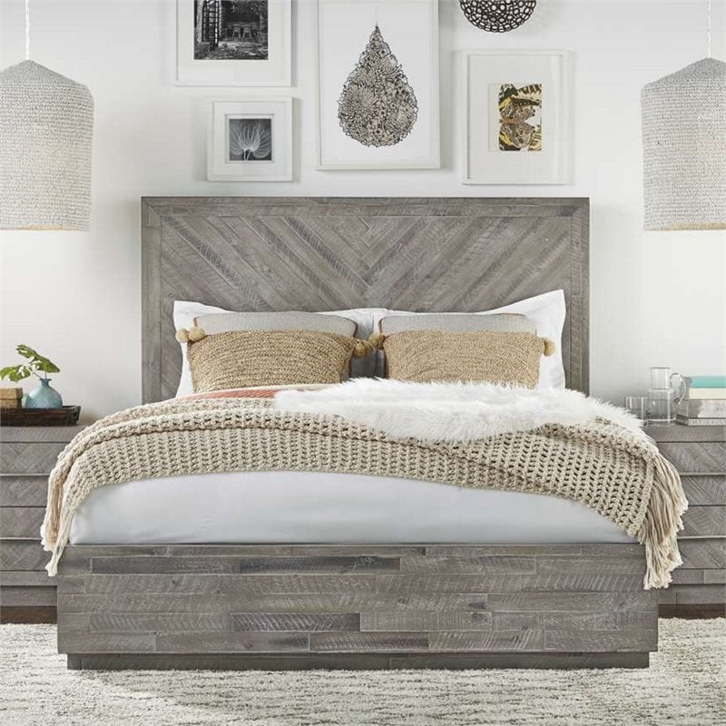 Modus Alexandra Solid Wood California King Panel Platform Bed in Rustic ...
