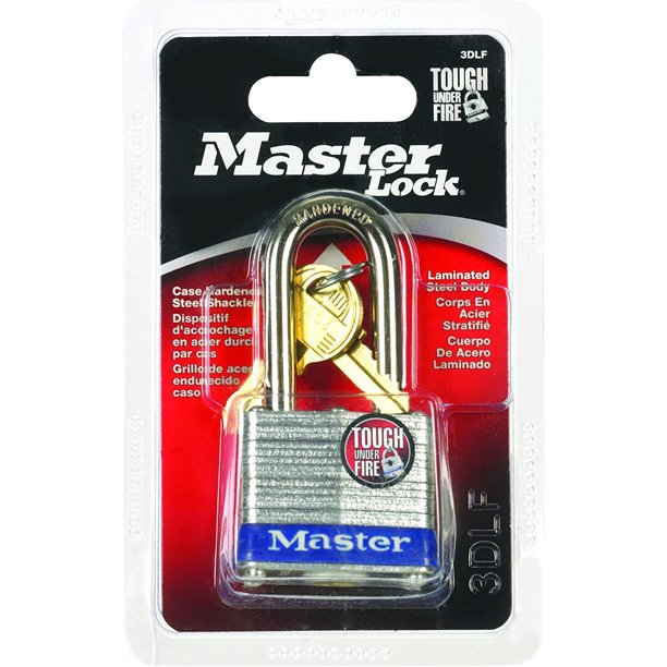Master Lock 3DLF 1-1/2" No. 3 Long Shackle Laminated Padlock - Walmart.com