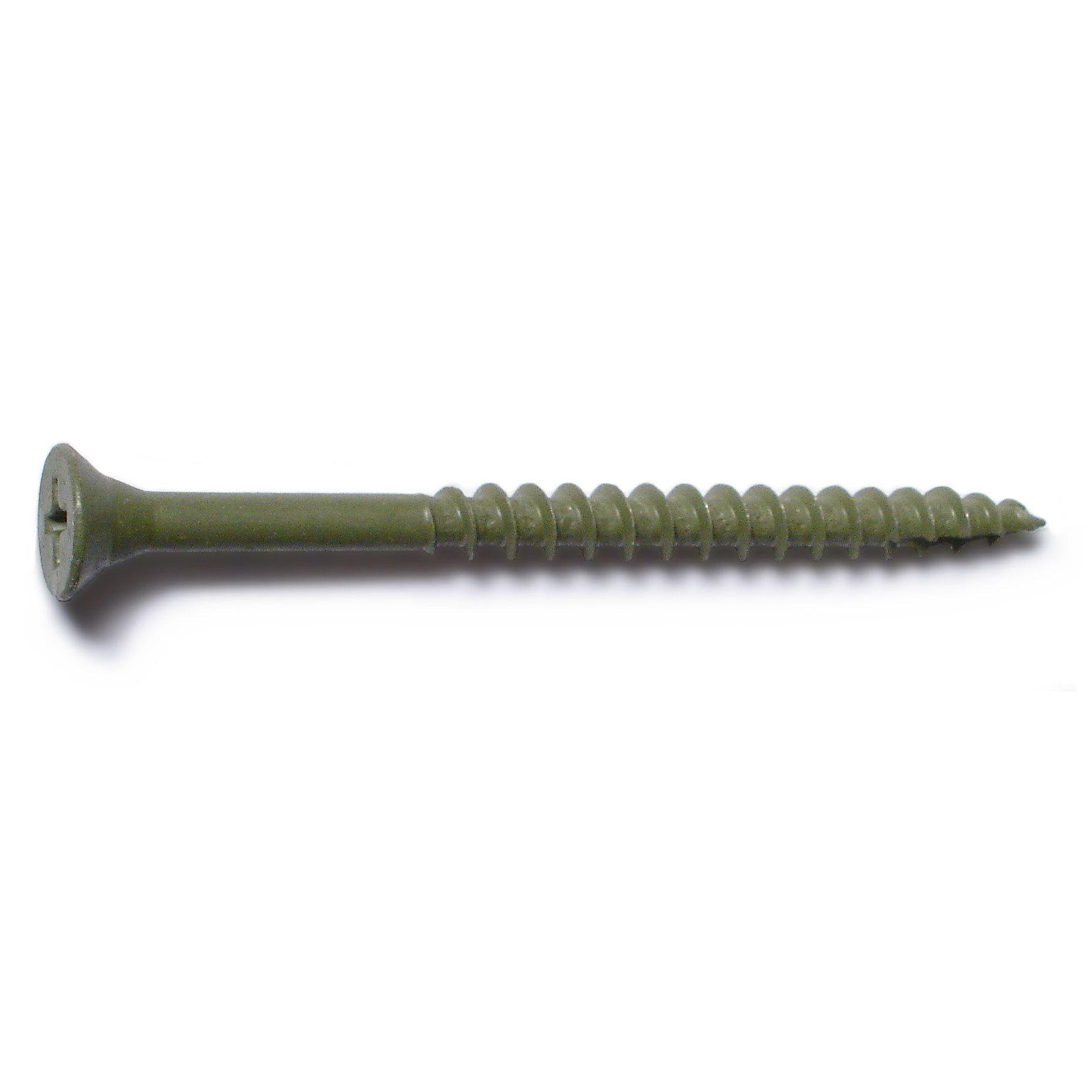 #8 x 2-1/2" Green Ruspert Coated Steel Phillips Bugle Head Deckselect ...