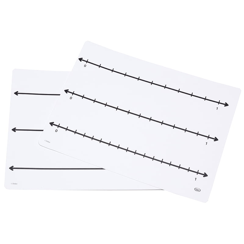 Write-On/Wipe-Off Fraction Number Line Mat, 9"W x 12"L, Pack of 10 ...