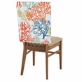 Boho Ocean Coral Chair Back Covers, Orange Blue Ombre Green Polka Dots ...