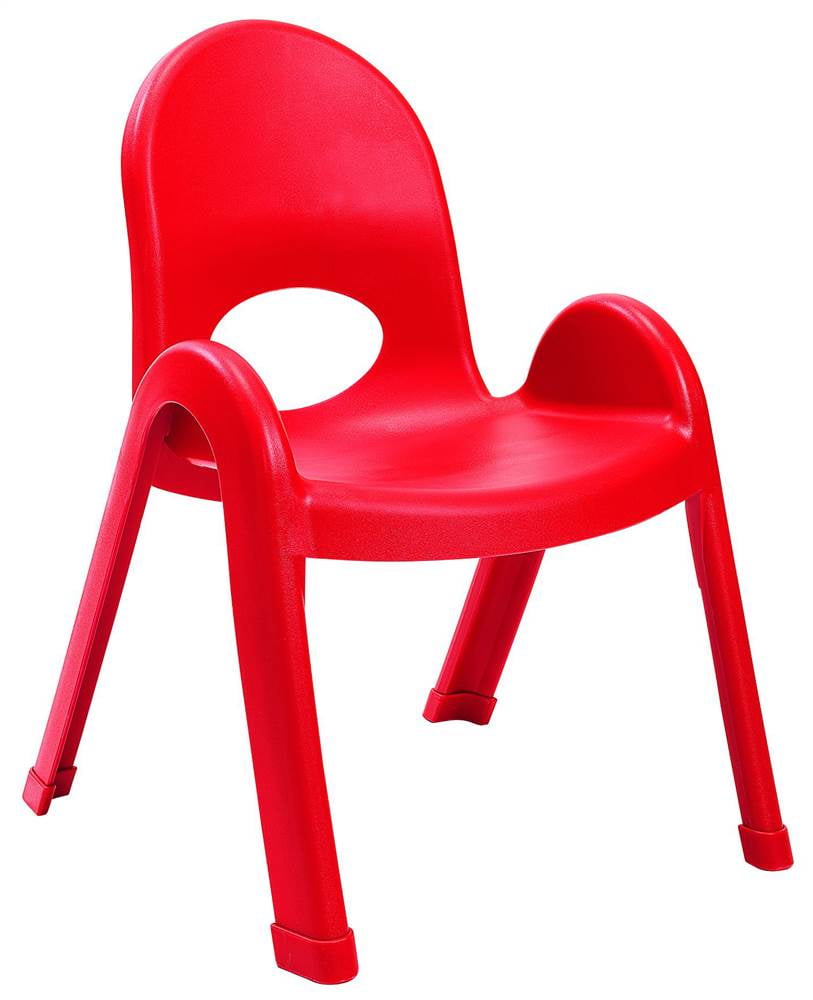 Angeles 11 in. Kids Stacking Chair in Candy Apple Red - Set of 4 ...