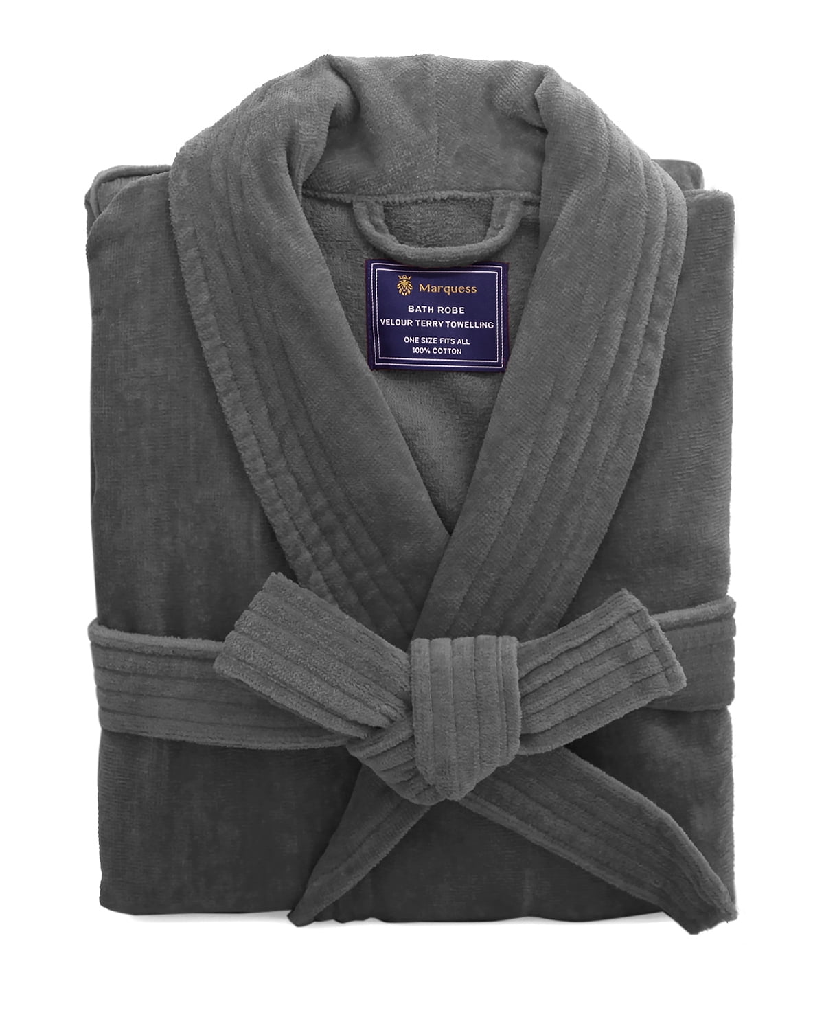 Marquess Velour Terry Towelling Cotton Bathrobe for Women Men Unisex ...