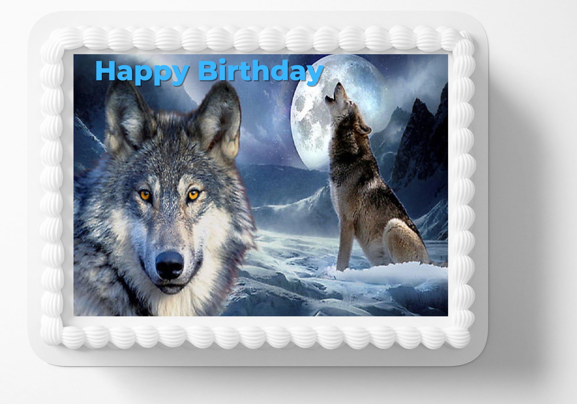 Howling Wolves Edible Custom Cake Topper Cake Topper Edible Image ...