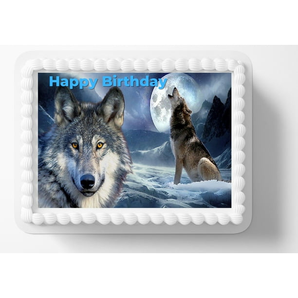 Howling Wolves Edible Custom Cake Topper Cake Topper Edible Image ...