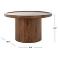 SAFAVIEH Devin Solid Round Pedestal Coffee Table, Dark Brown - Modern ...