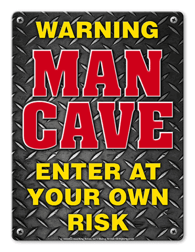 WARNING MAN CAVE "ENTER AT YOUR OWN RISK" Parking Only (Sign ...