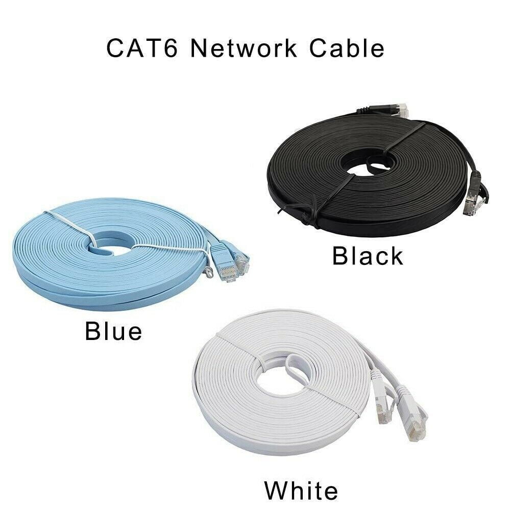 RJ45 CAT6 Ethernet Network LAN Cable Cord Flat UTP Patch Router Modem ...