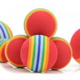 10Pack Rainbow Cat Toy Balls Soft EVA Foam Interactive Indoor Kittens ...