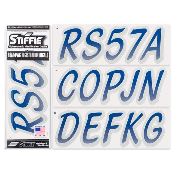 STIFFIE Whipline Solid Black/Metallic Silver 3" Alpha-Numeric ...
