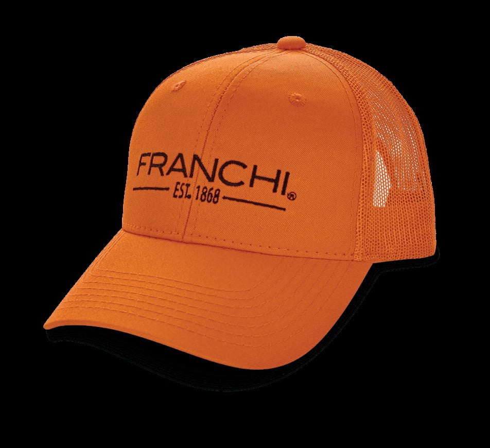 Franchi Logo Trucker Hat, Blaze Orange, Black Logo, Mesh Snapback ...