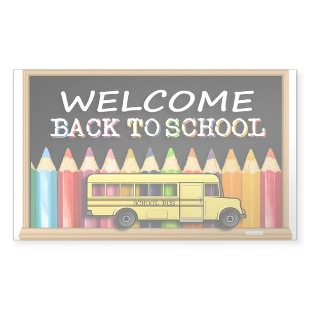 CafePress - WELCOME BACK TO SCHOOL BUS Sticker - Rectangle Bumper ...