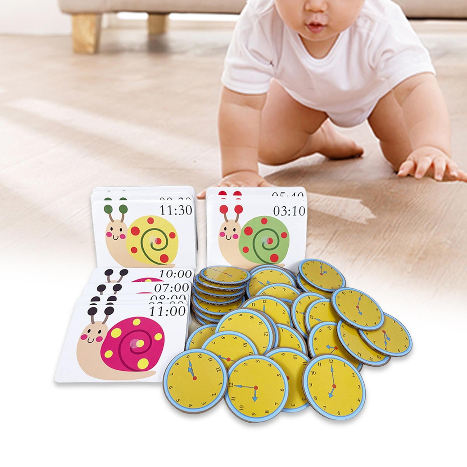 Montessori enseñanza reloj tarjetas preescolar fino pintado cognición ...