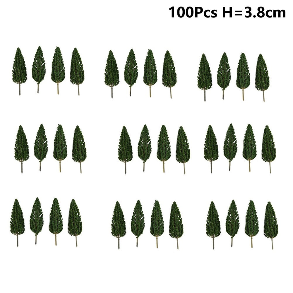 Hayafir 100Pcs Model Trees 38MM Model Pine Trees N Scale Train Railroad ...
