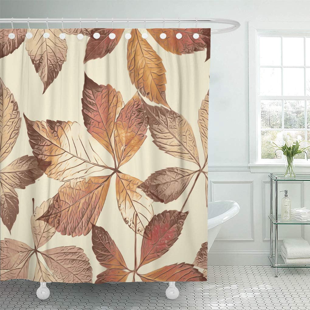 SUTTOM Beige Pattern Leaves Watercolor Hand Brown Abstract Artistic ...