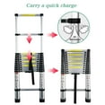 Aluminum Folding Ladder, 14.5 FT One Button Retraction Telescopic ...