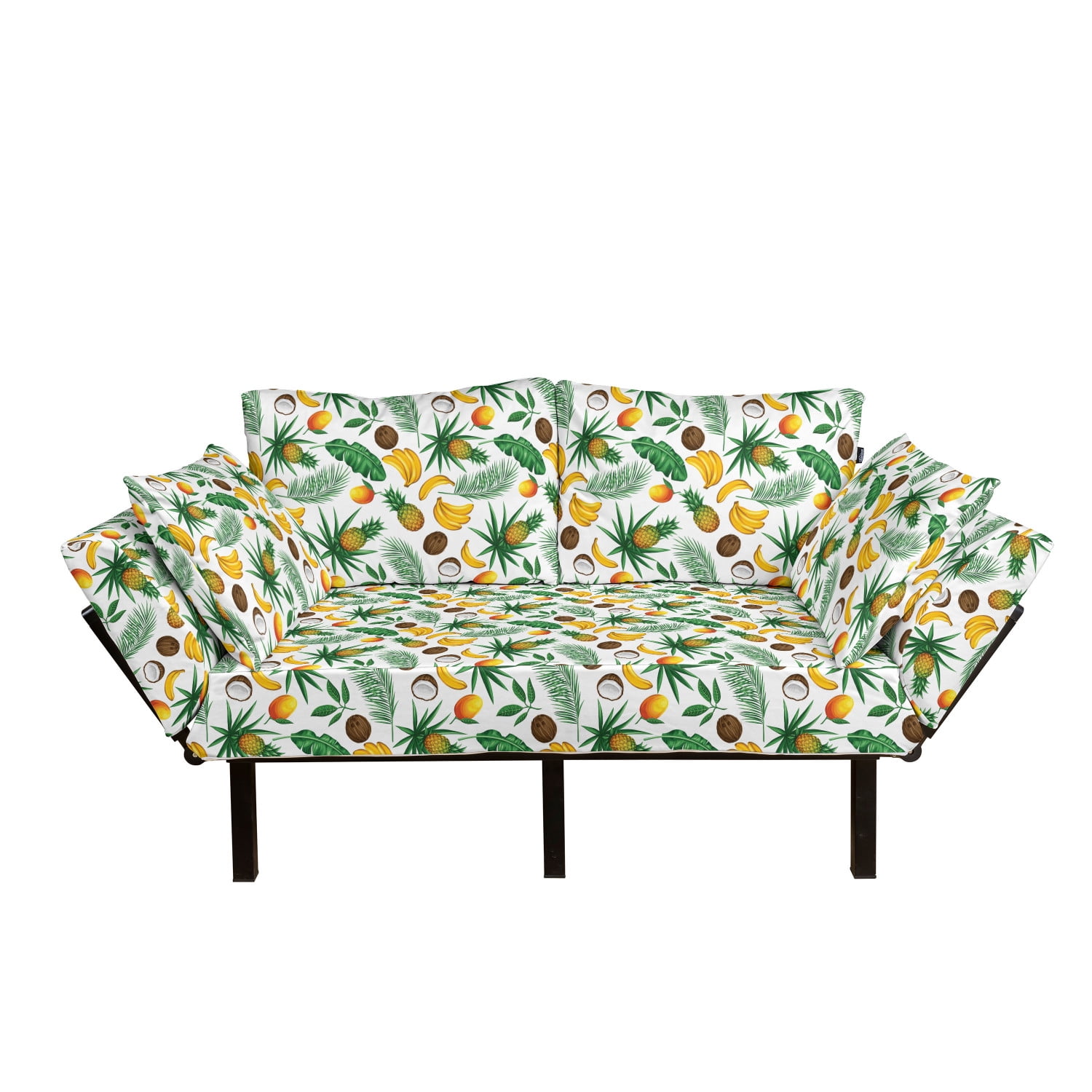 Banana Leaf Futon Couch, Exotic Nature of Caribbean Islands Pattern ...
