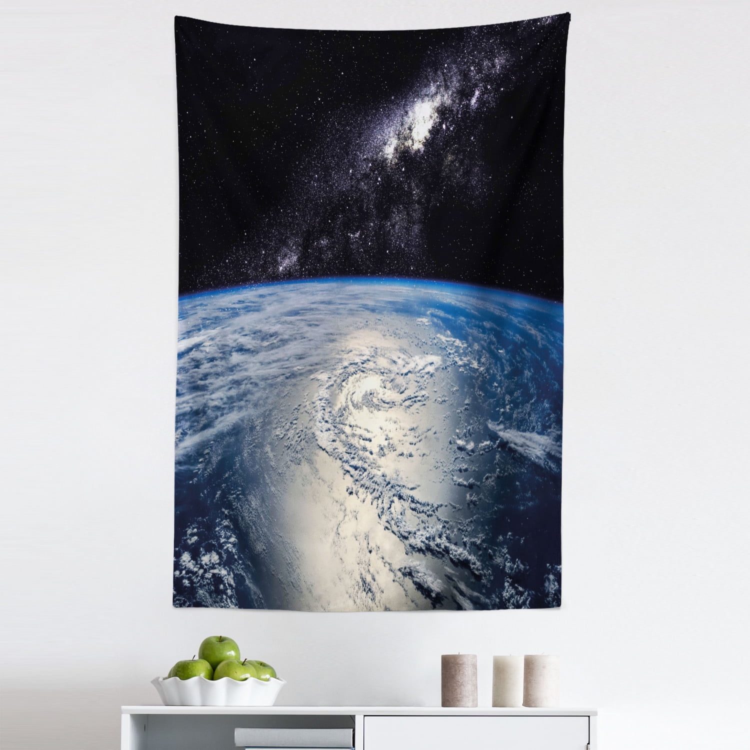 Earth Tapestry, Majestic Universe Image with Earth and Distant Nebula ...