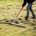 36 Inch / 36 Tines Aluminum Landscape Rake with 66 Inch Extra-Long ...