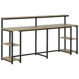 HomCom Two Person Computer Raised Workstation with Monitor Shelf, CPU ...