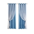 Double Layer Star Lace Blackout Curtains 2-in-1 Sheer Star Pattern with ...