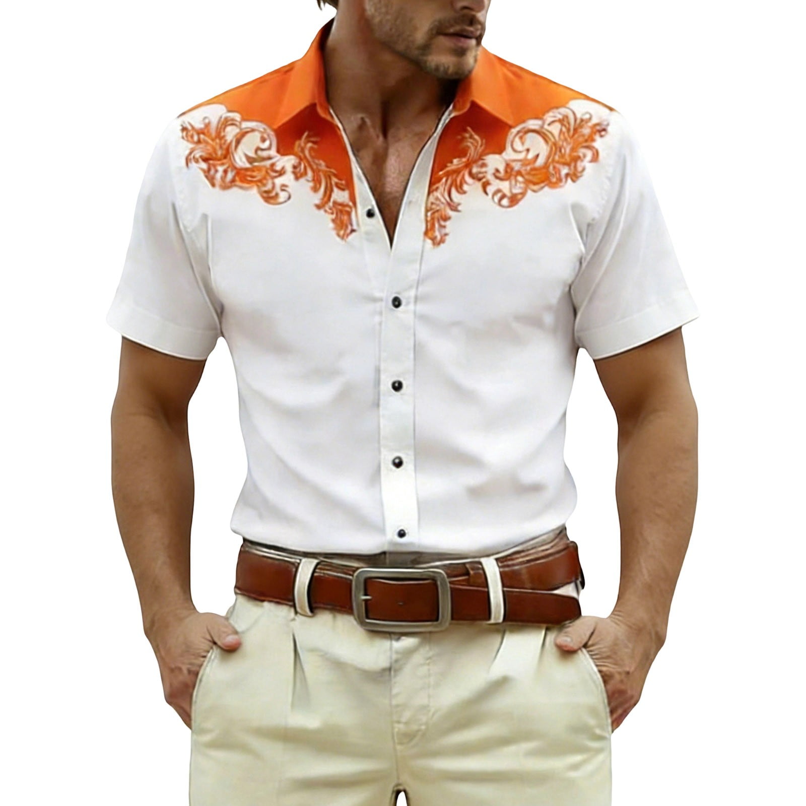 Click here for Laijunccc Western Style Printed Short Sleeve Shirt... prices