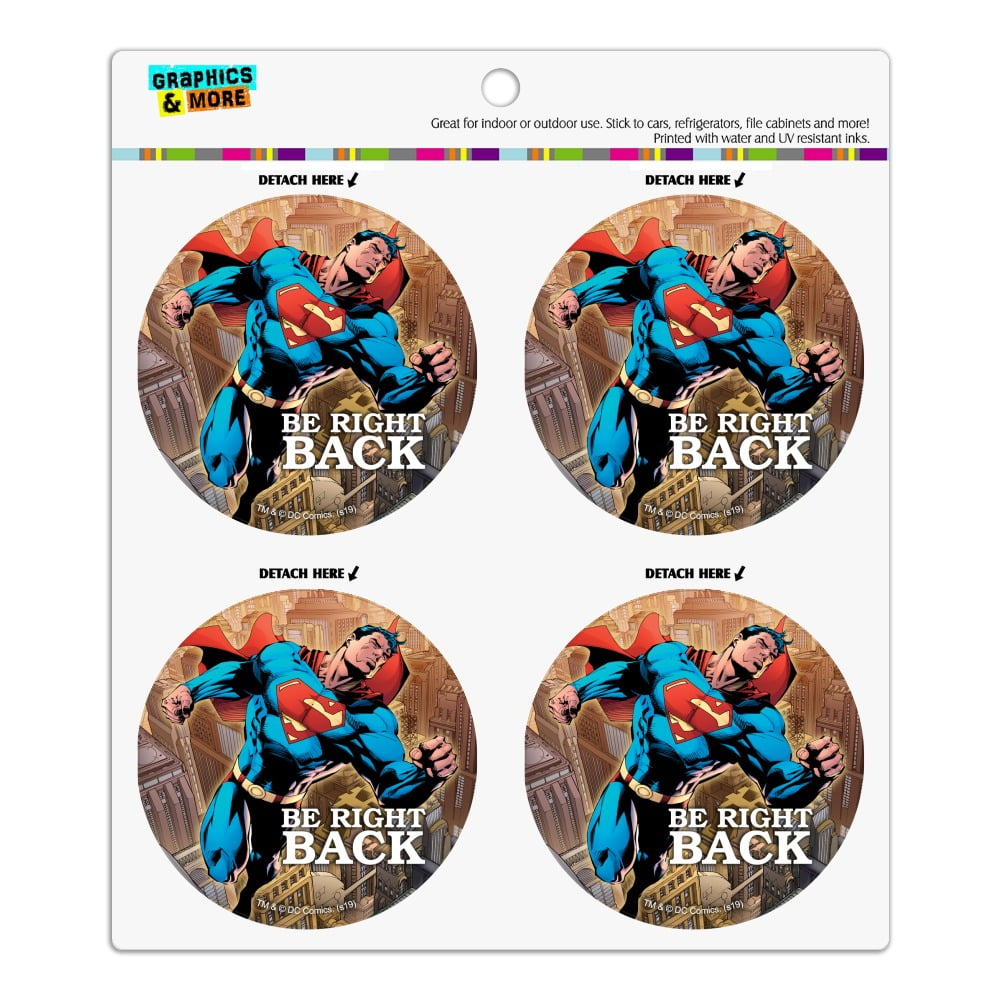 Superman Be Right Back Refrigerator Fridge Locker Vinyl Circle Magnet ...