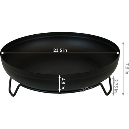 Steel Outdoor Wood-Burning Fire Pit Bowl - 23-Inch Bonfire Pot - Patio ...