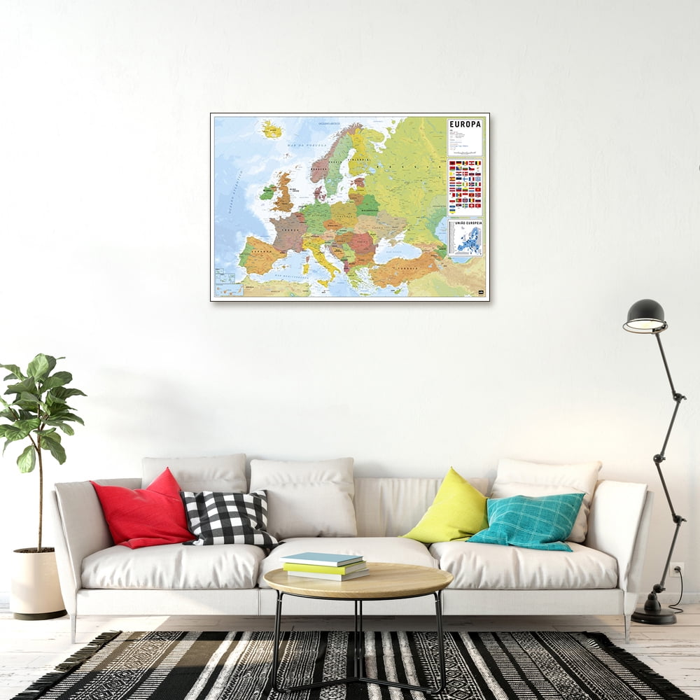 Buy Political Map Of Europe (Europa) - Poster (Portuguese Language Map ...