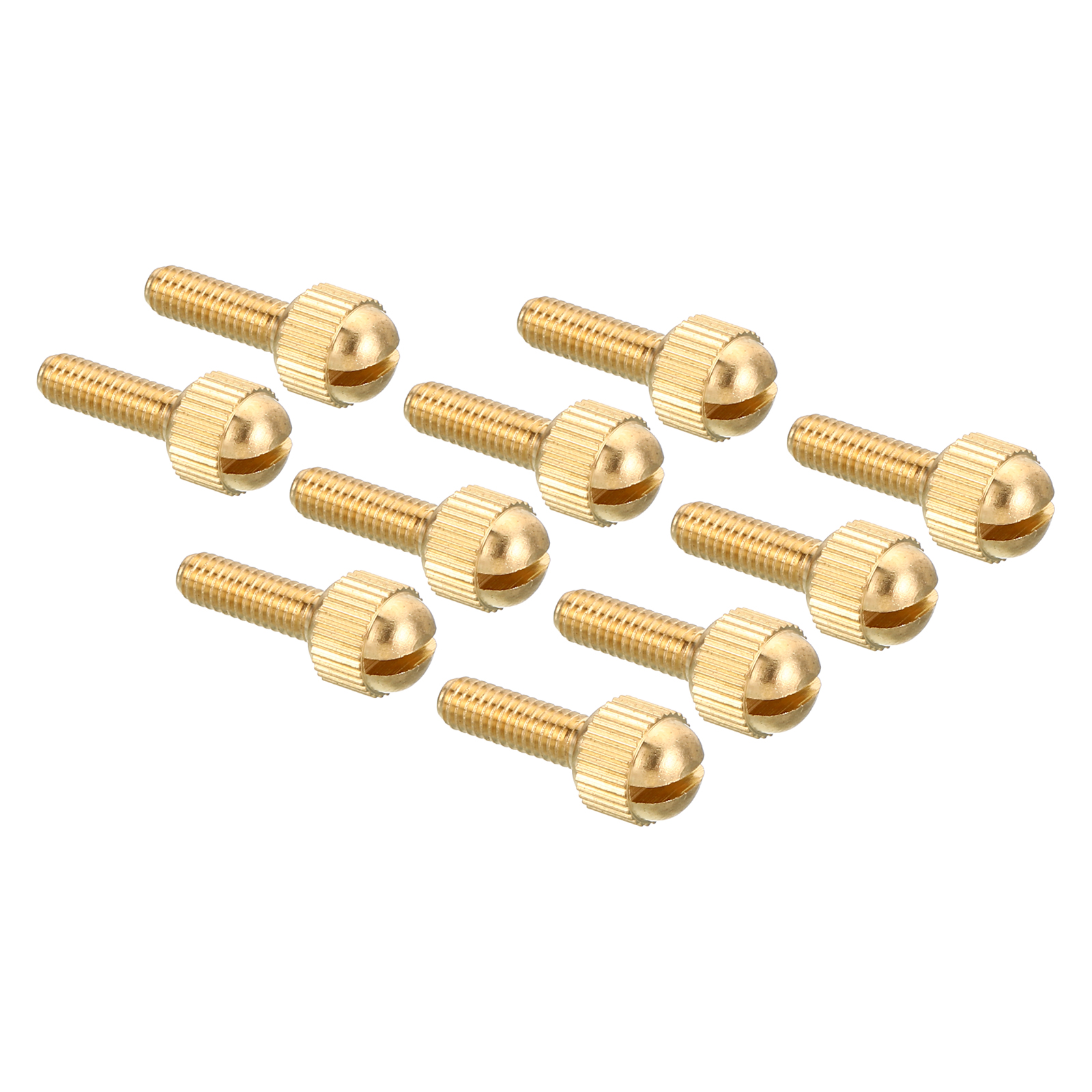 Uxcell M4x12mm Knurled Thumb Screws Flat Brass Bolts Grip Knobs ...