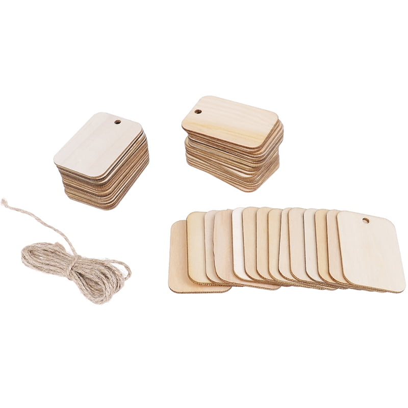 Buy 50pcs Ornament Wood Planks Tags Wooden Hanging Labels Sheet DIY ...