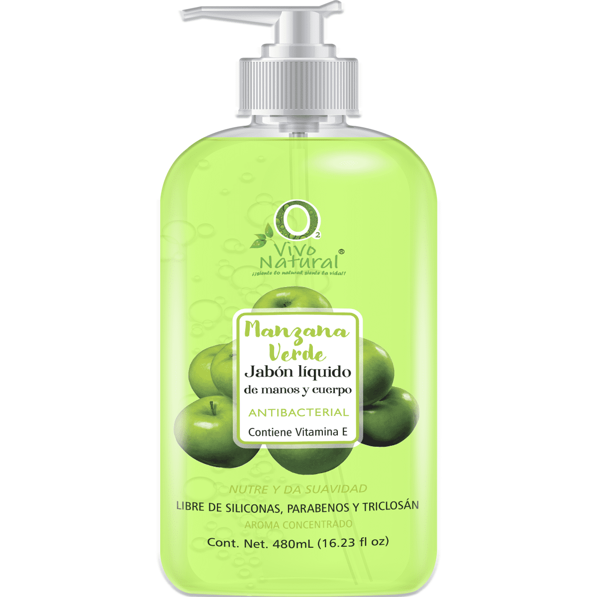 Jabón Líquido Antibacterial VivoNatural para Manos y Cuerpo 480 ml ...