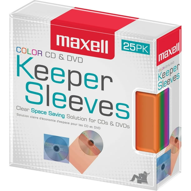 Maxell Cd/Dvd Keeper Sleeves - Color (25 Pack) - Walmart.com